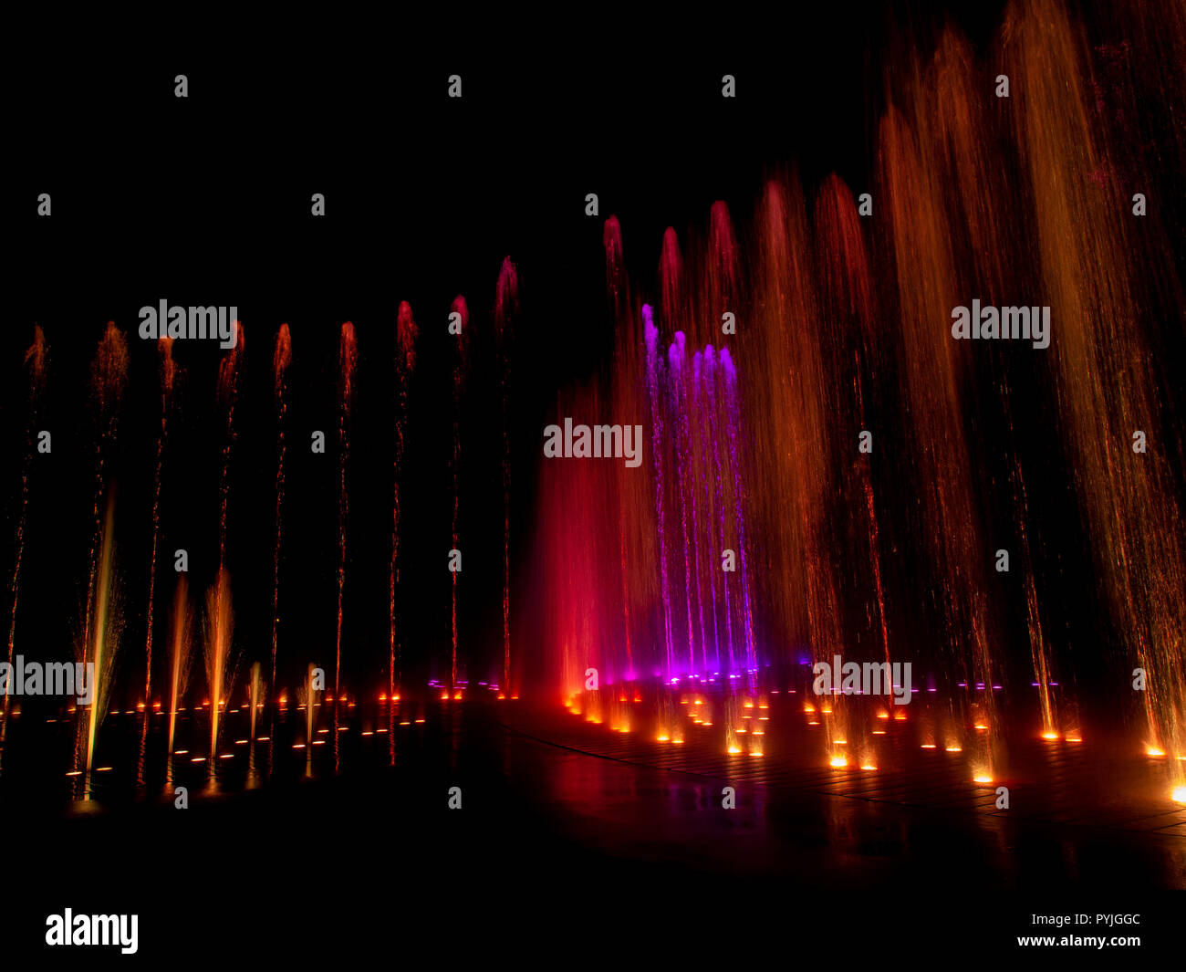 Large multi colored decorative dancing water jet led light fountain ...