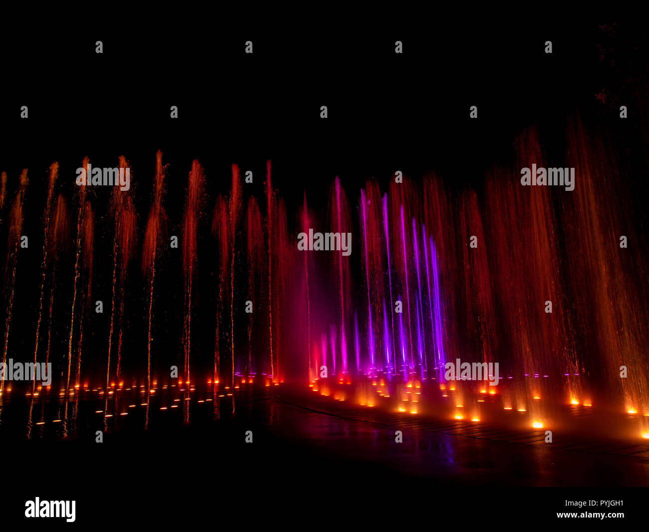 Large multi colored decorative dancing water jet led light fountain ...