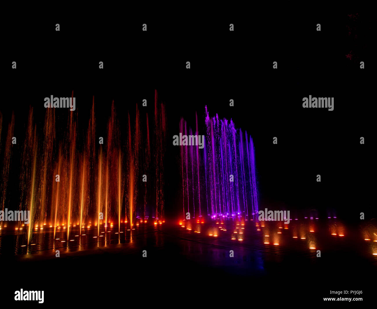 Large multi colored decorative dancing water jet led light fountain ...