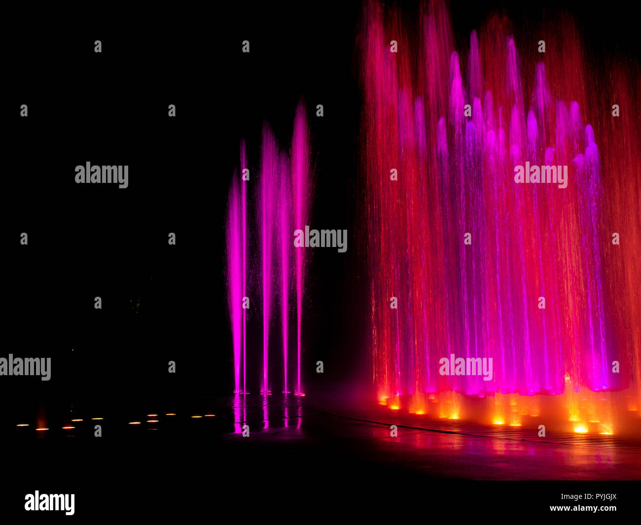 Large multi colored decorative dancing water jet led light fountain ...