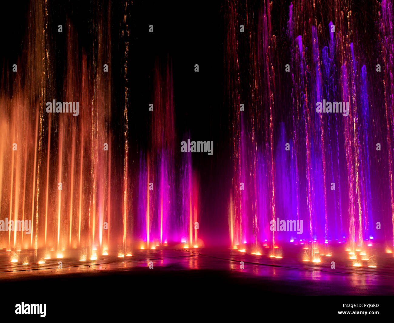 Large multi colored decorative dancing water jet led light fountain ...