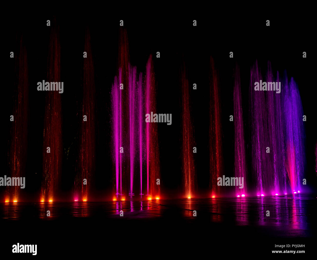 Large multi colored decorative dancing water jet led light fountain ...