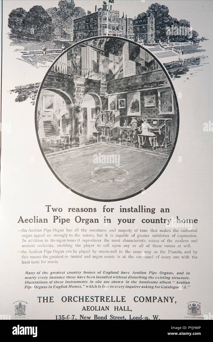 An old advert for The Orchestrelle Company Aeolian Pipe Organ. From a ...
