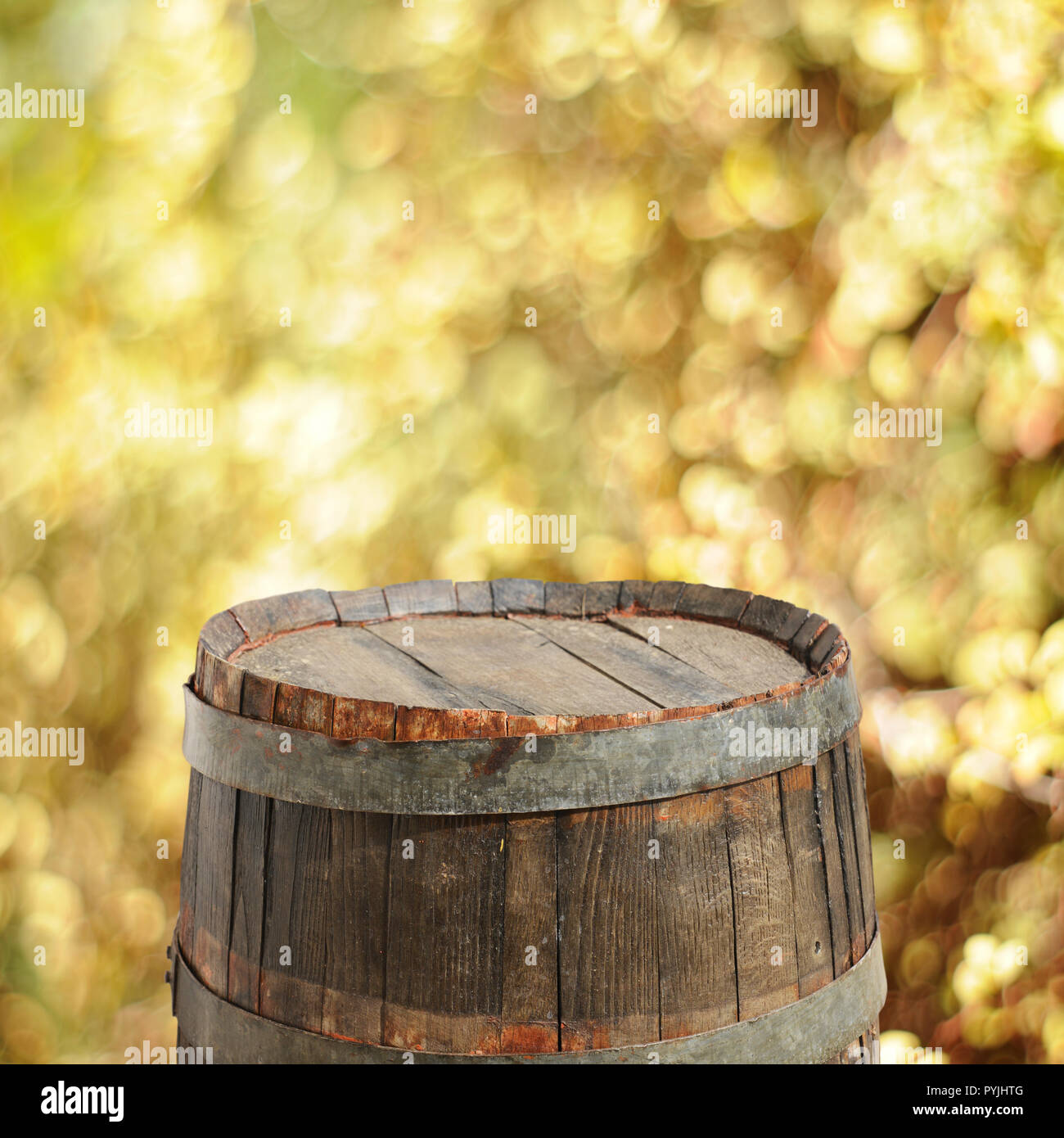 empty barrel for product display montages Stock Photo - Alamy