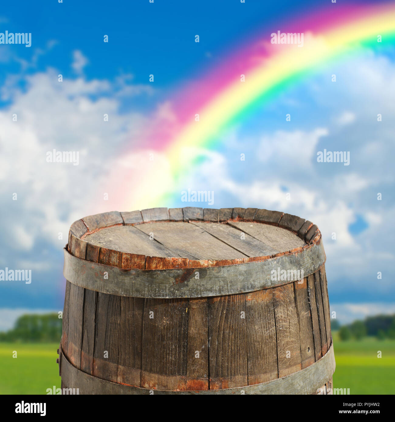 empty barrel for product display montages Stock Photo - Alamy
