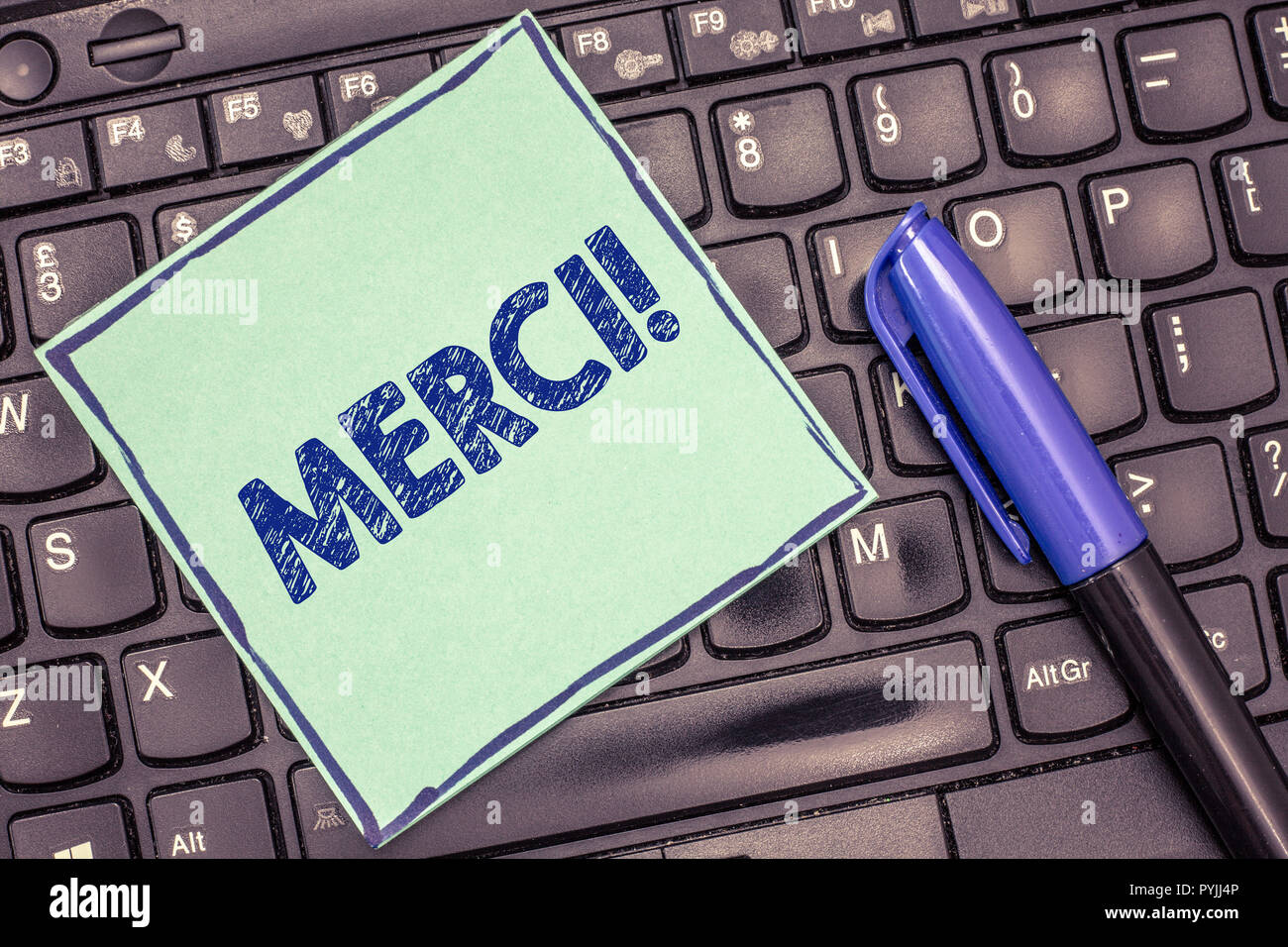 Thank you note in french hi-res stock photography and images - Alamy