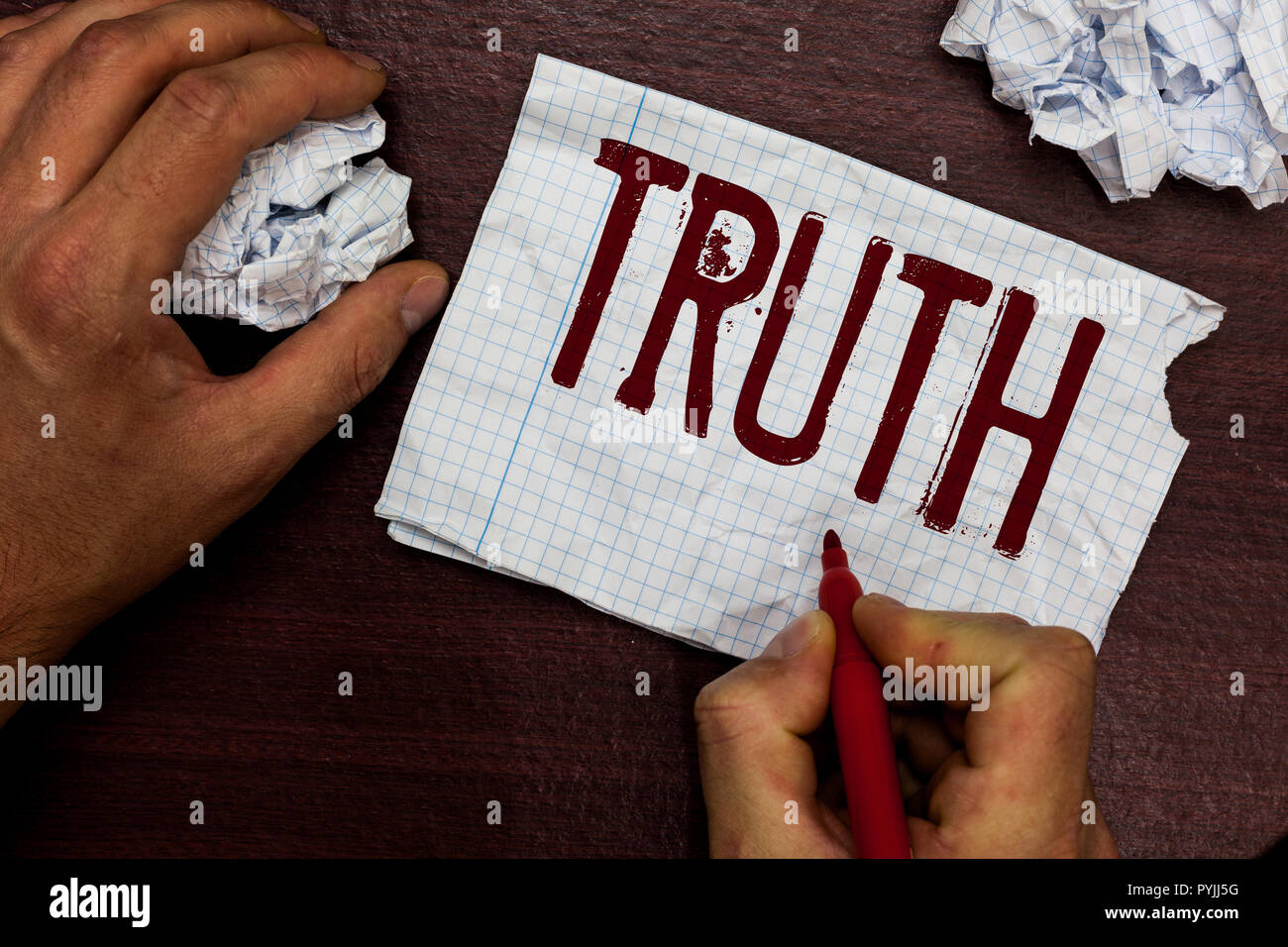 Text sign showing Truth. Conceptual photo the quality or state being ...