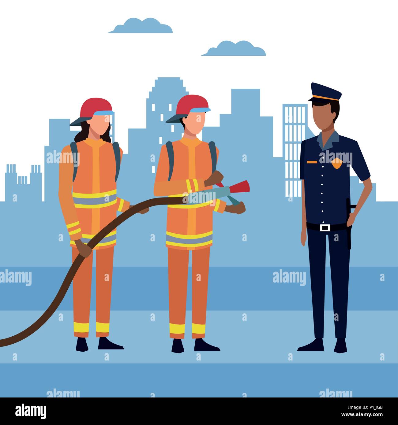 Fire fighter portrait Stock Vector Images - Alamy