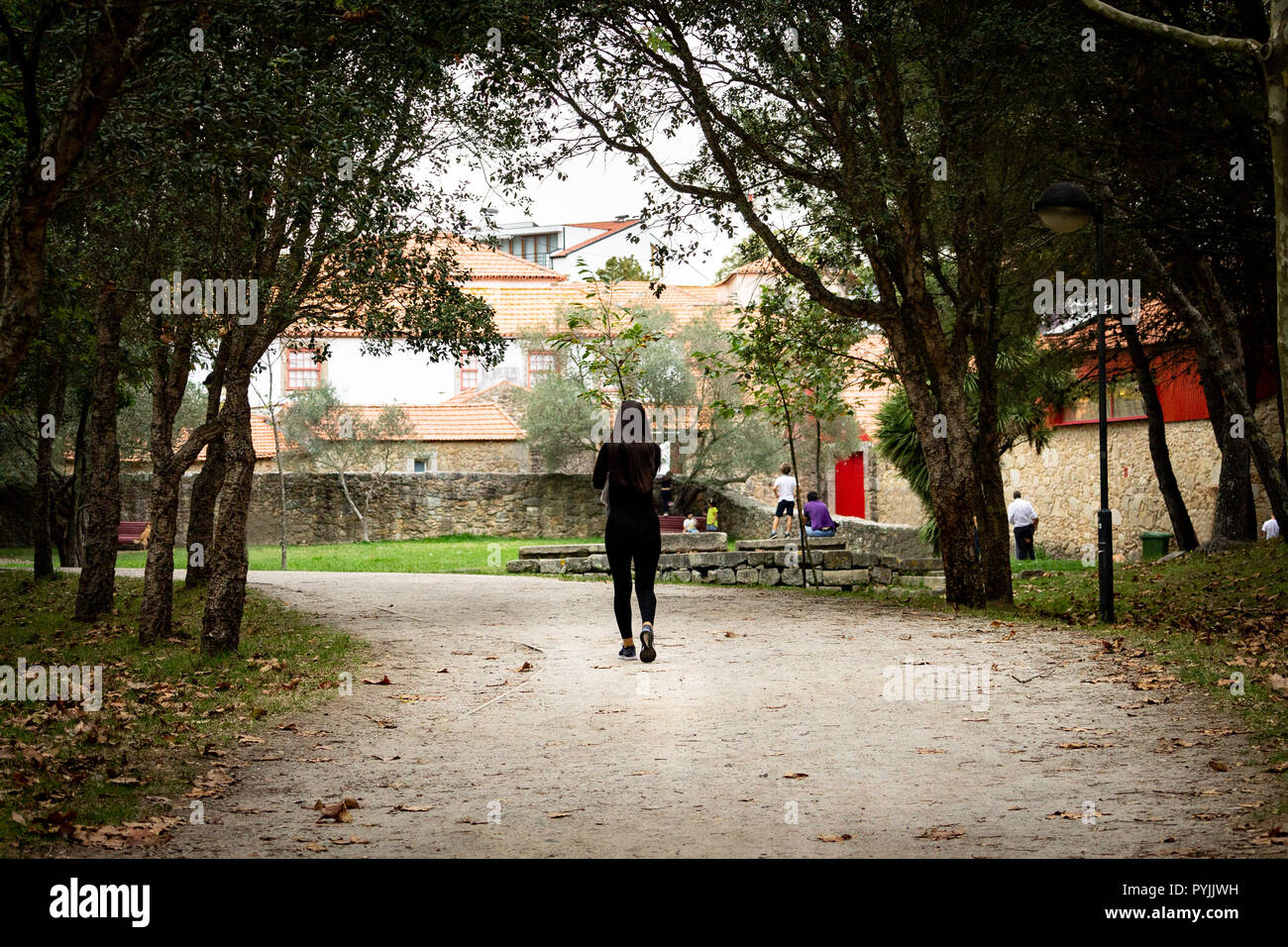 Walk back view people park hi-res stock photography and images - Alamy