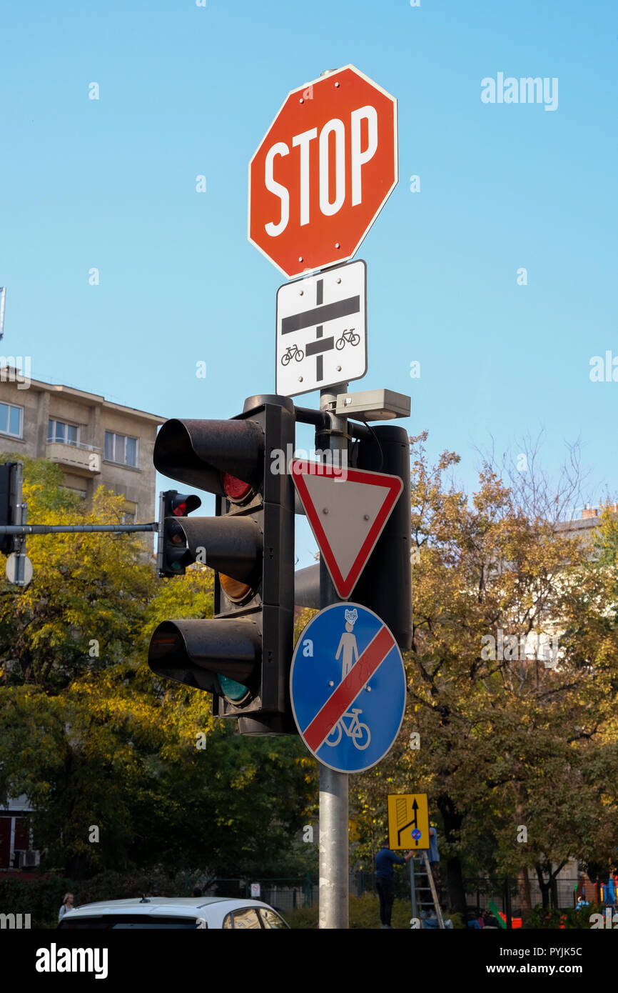 Stop sign budapest hi-res stock photography and images - Alamy