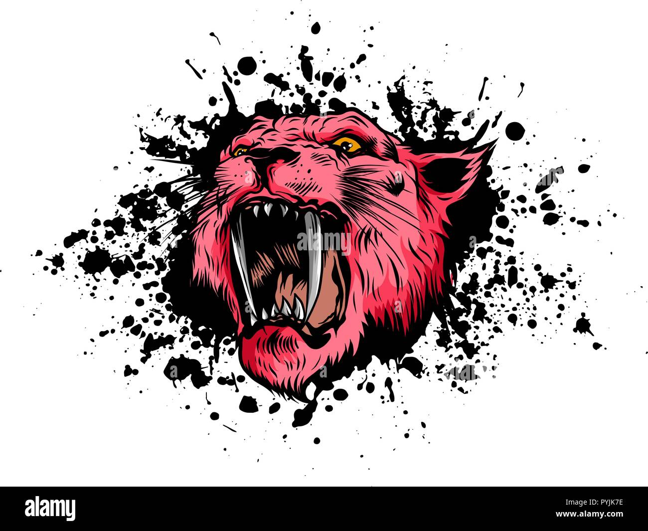 vector illustration Tiger Eyes Mascot Graphic in white background Stock ...