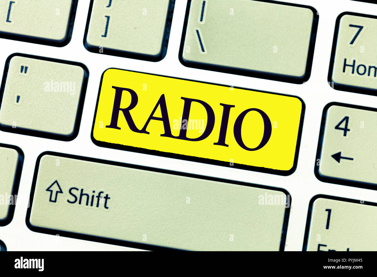 Handwriting text writing Radio. Concept meaning transmission reception ...