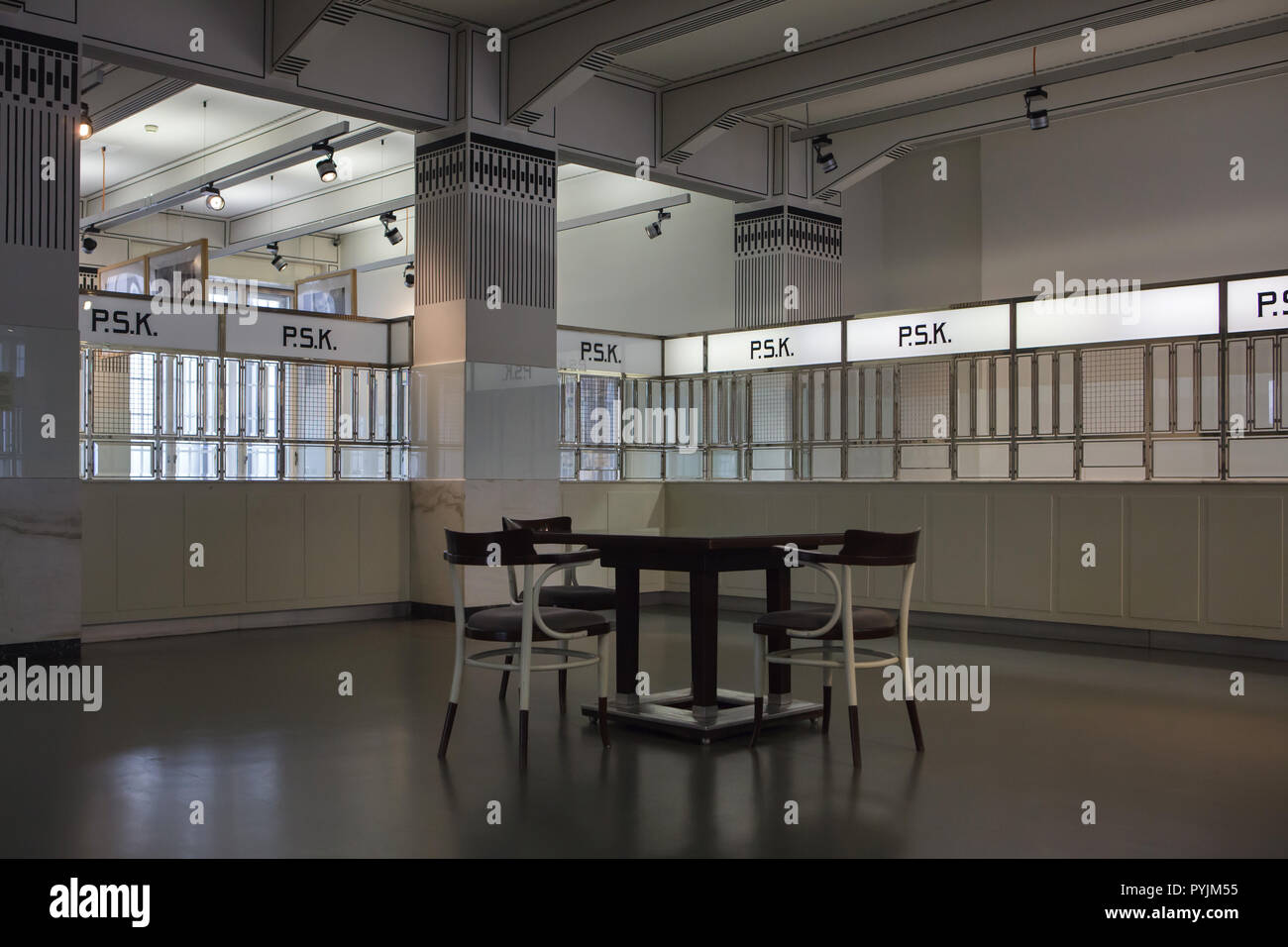 Interior of the headquarters of the Österreichische Postsparkasse ...