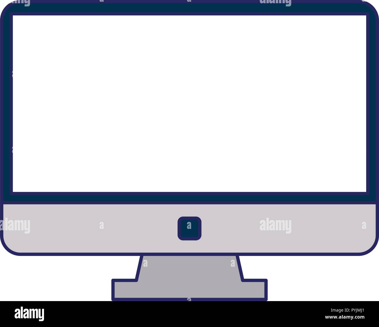 Computer screen in blank isolated vector illustration graphic design ...
