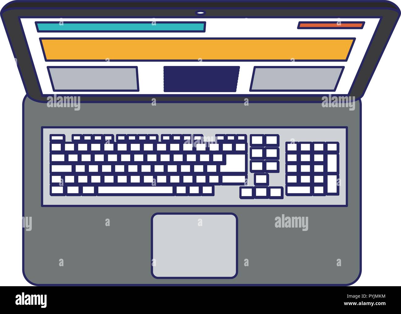 Laptop computer topview vector illustration graphic design Stock Vector ...