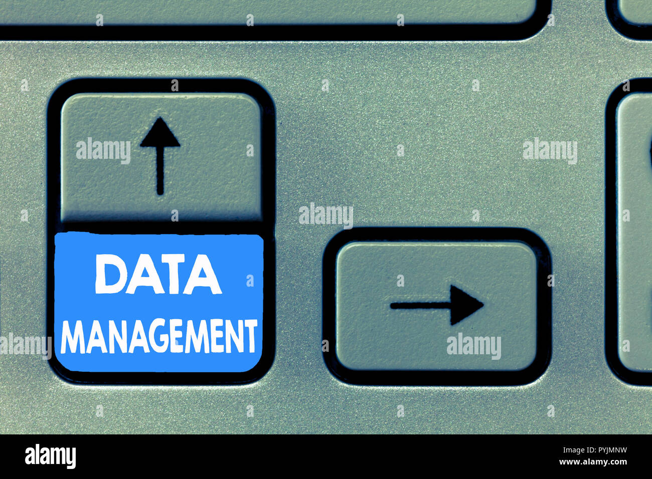 Writing note showing Data Management. Business photo showcasing The ...