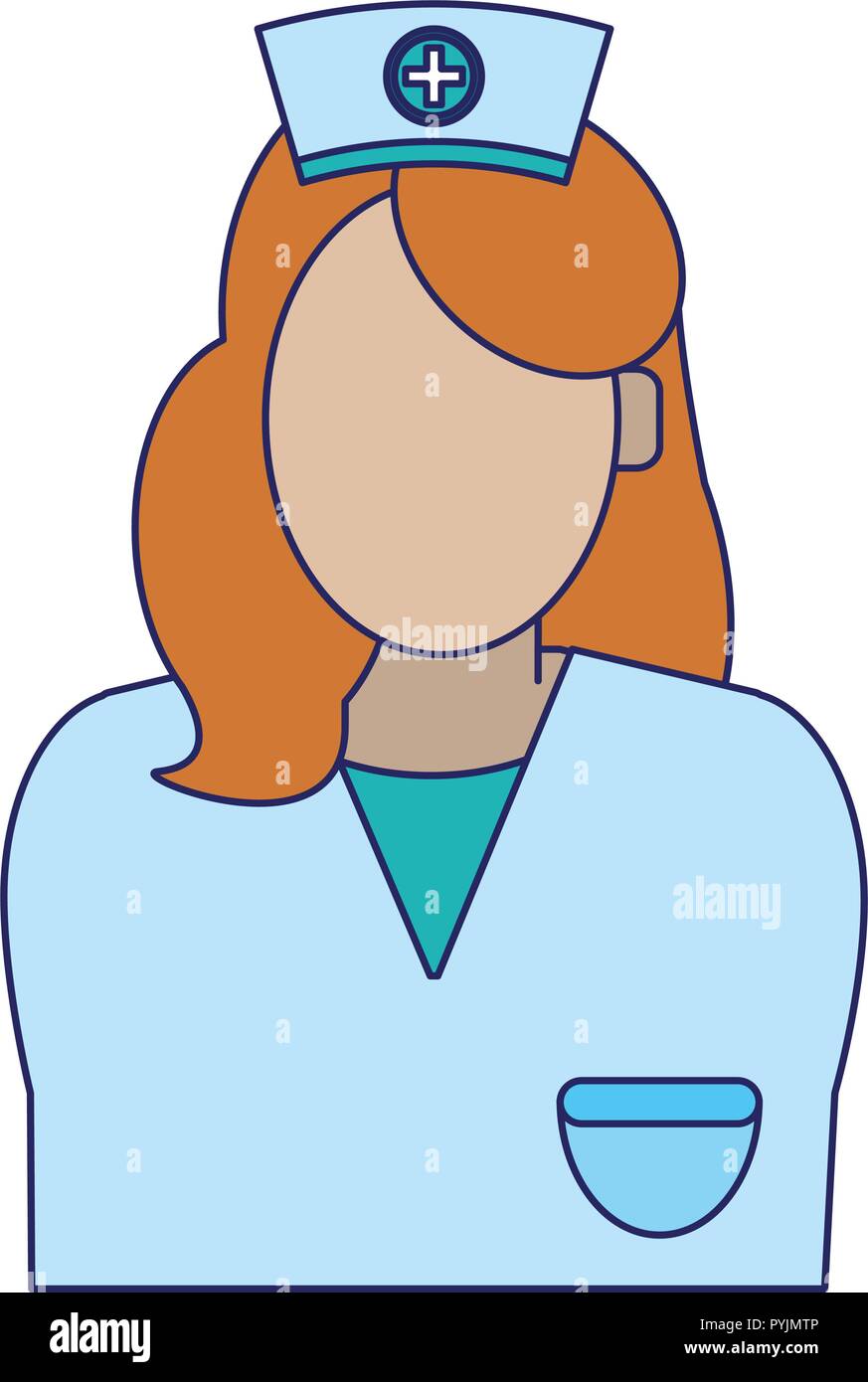 Nurse avatar faceless profile vector illustration graphic design Stock ...