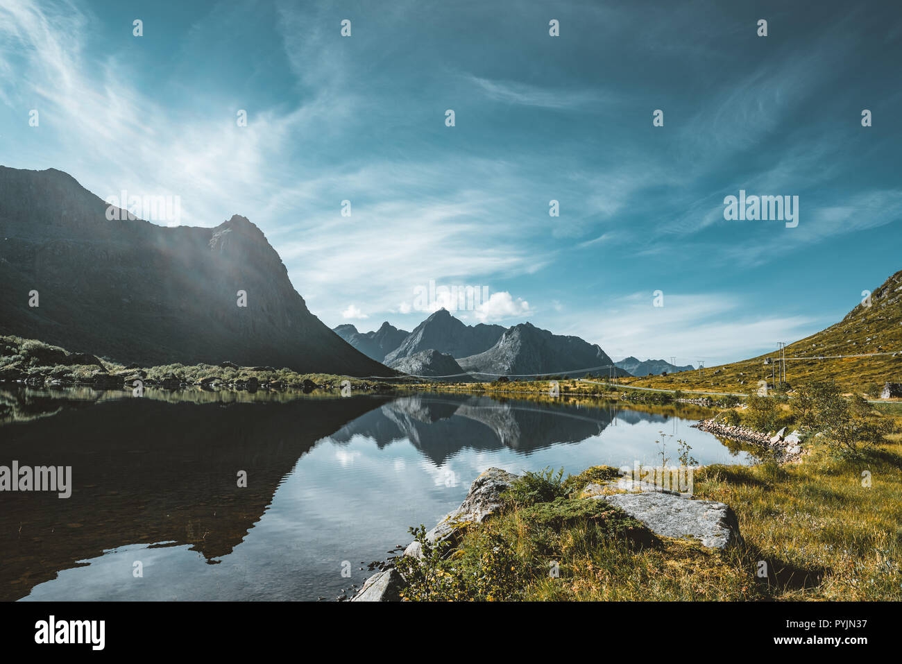 Hiking impressions along the trail from Kvalvika beach to top of mount ...