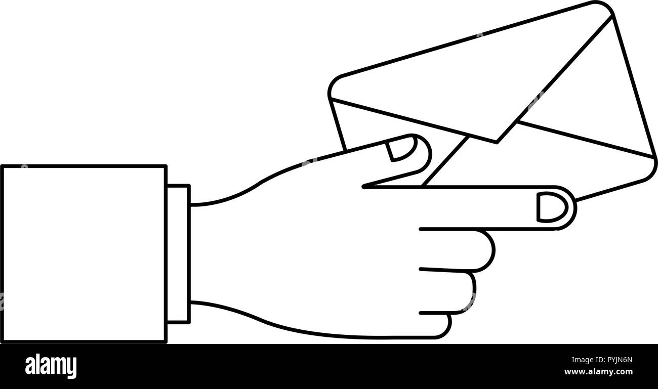 Hand holding envelope vector illustration graphic design Stock Vector ...