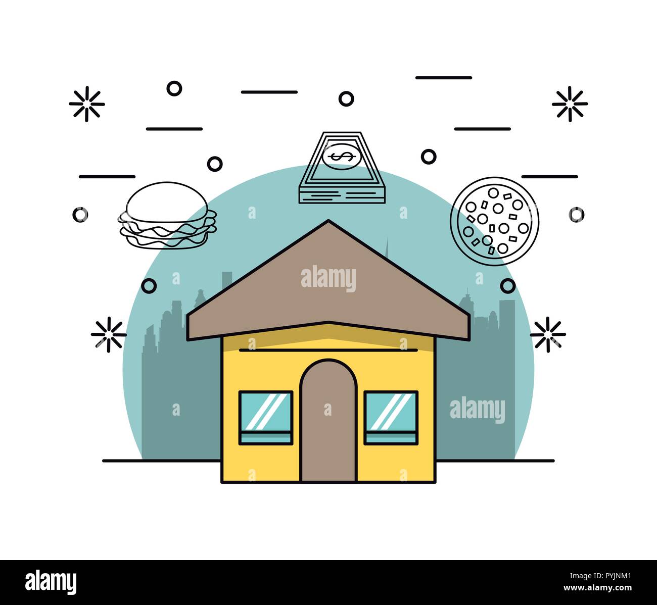 delivery of food orders at home vector illustration graphic design ...