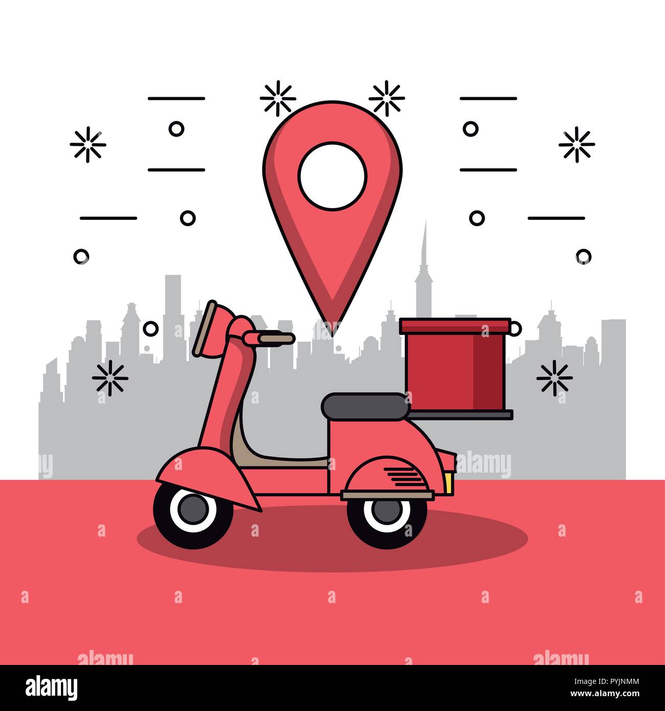 deliveries of addresses on motorcycle vector illustration graphic ...