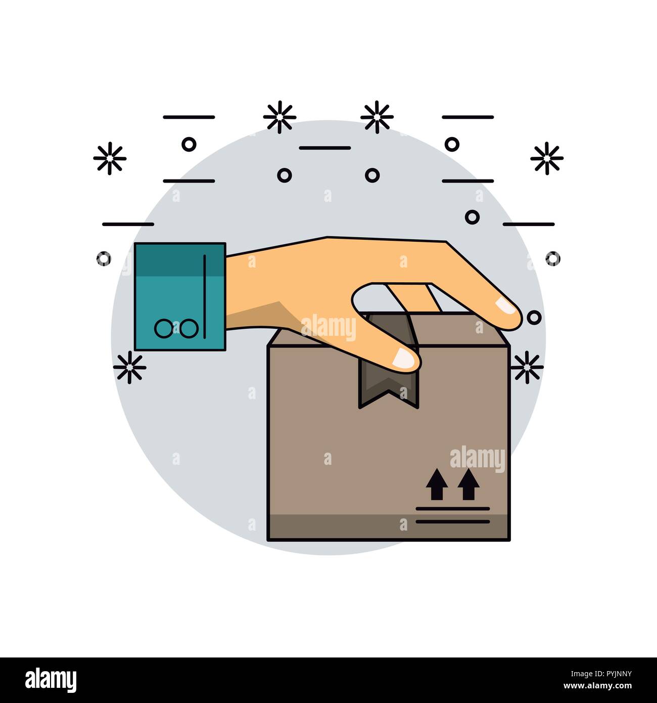 deliveries and orders in the hands vector illustration graphic design ...