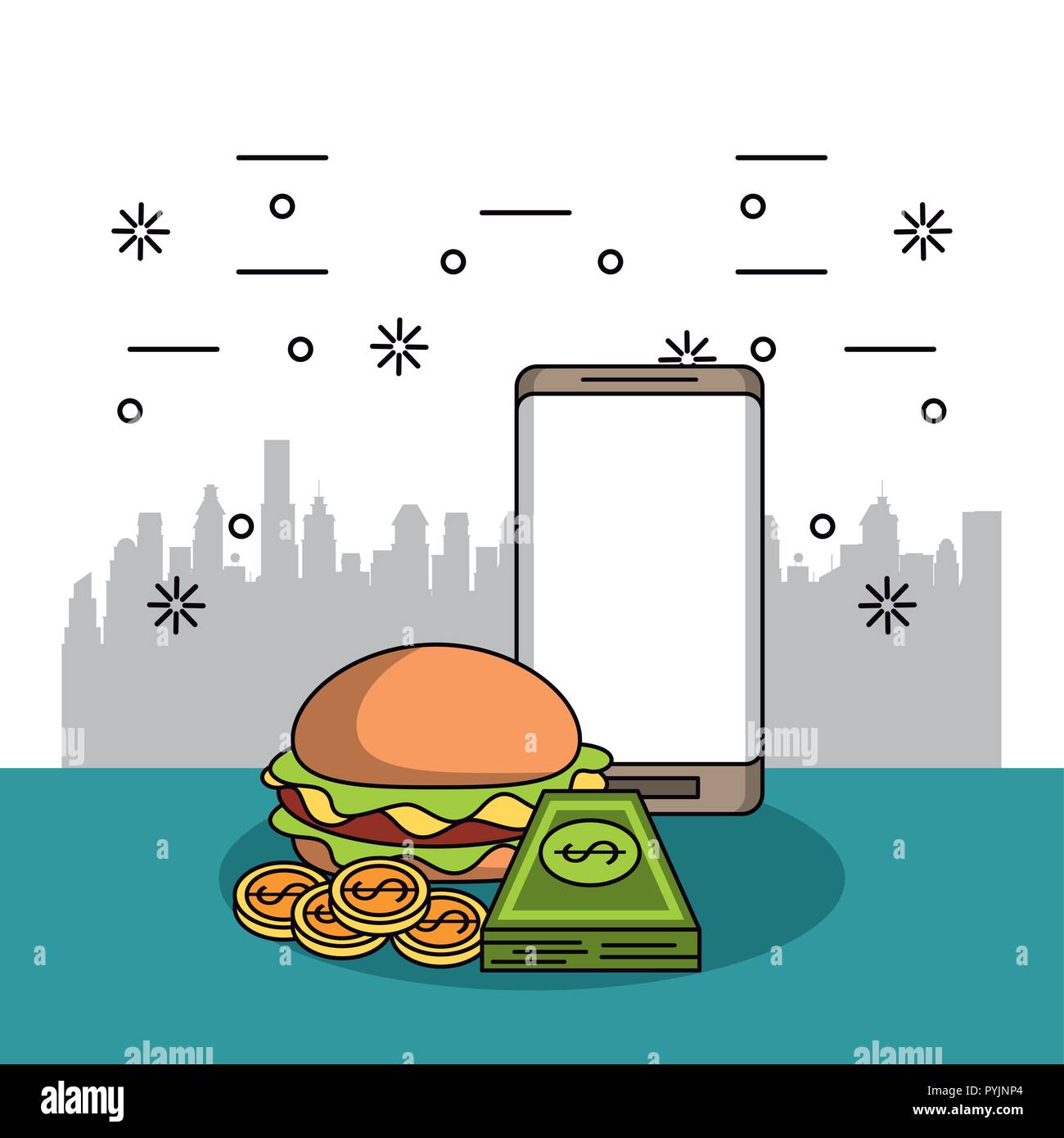 food order and payment online vector illustration graphic design Stock ...