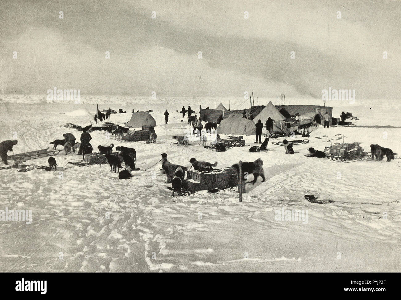 The Shackleton Expedition camped on the Sea Ice Stock Photo - Alamy
