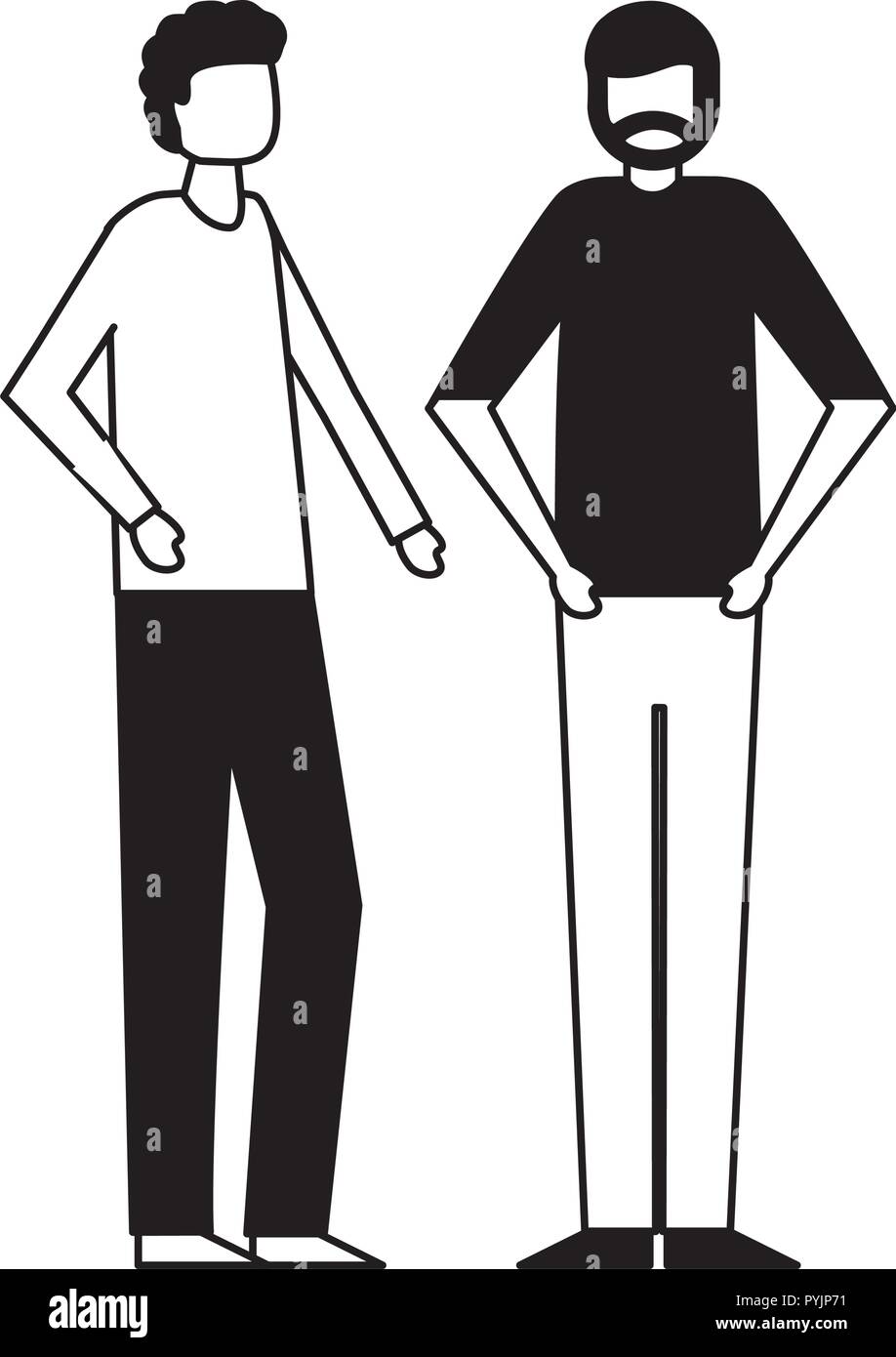 Two men standing together Stock Vector Images - Alamy