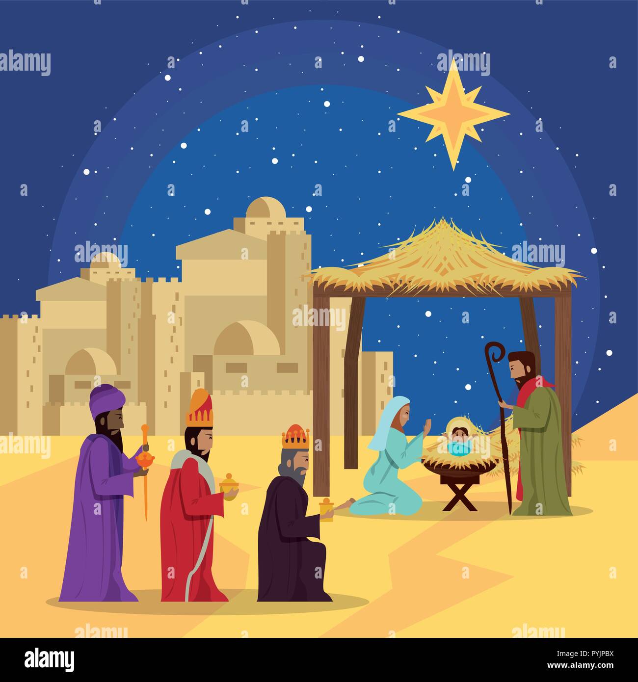 Traditional Christian Christmas Stock Vector Image & Art - Alamy