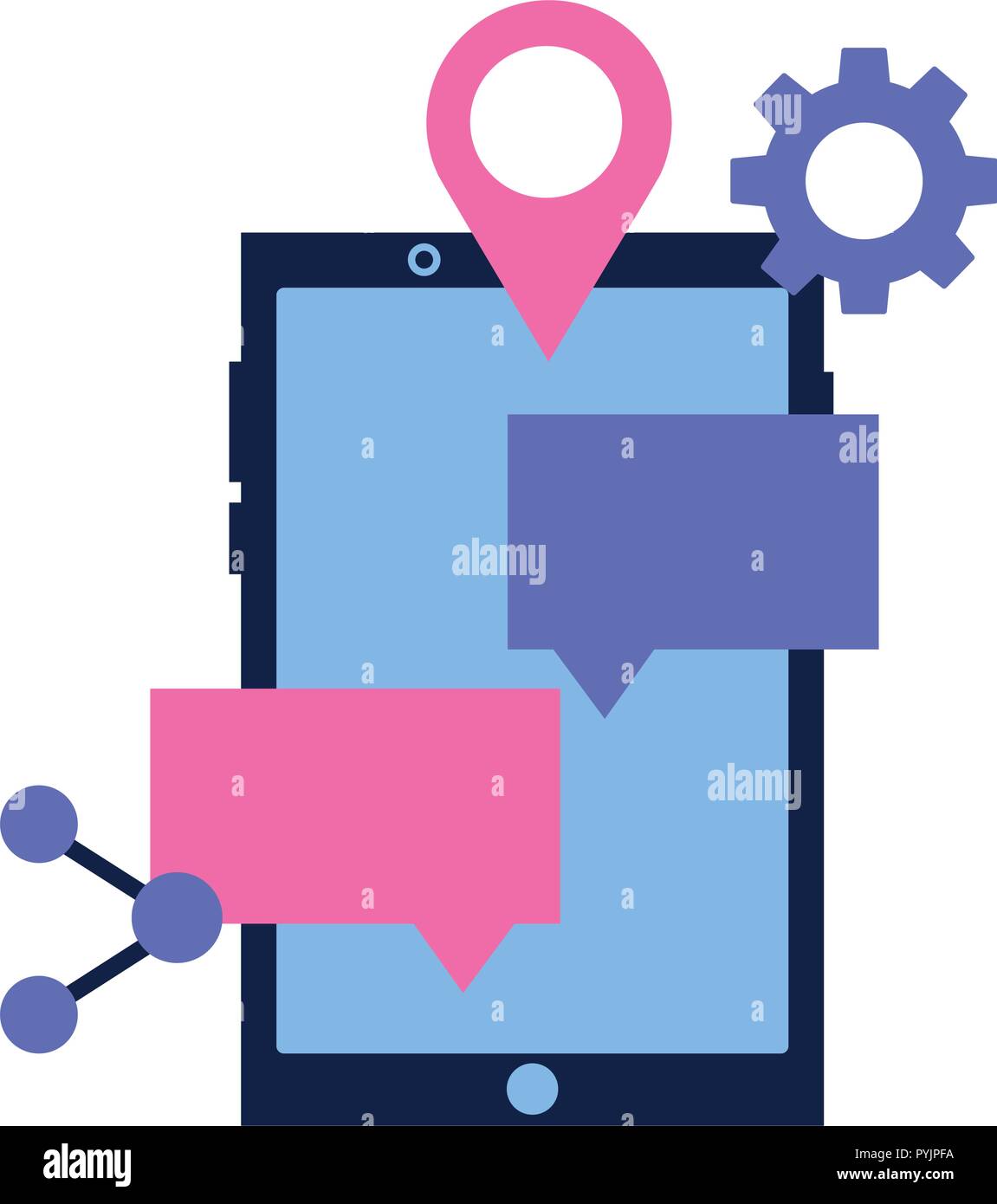 mobile speech bubble share social media Stock Vector Image & Art - Alamy