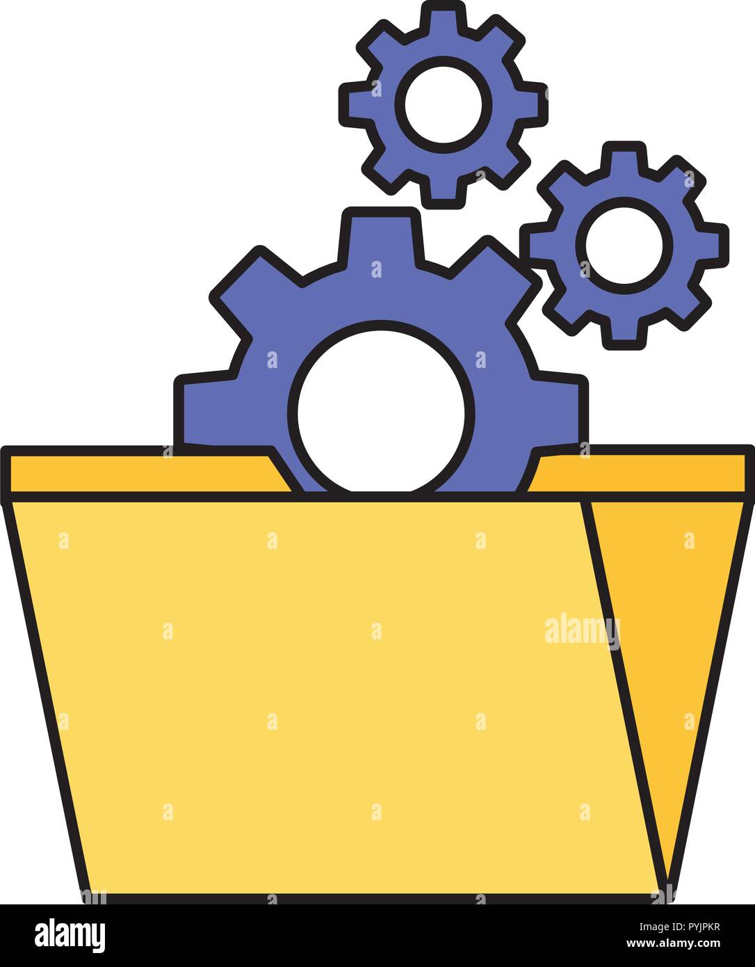folder file gears work on white background Stock Vector Image & Art - Alamy