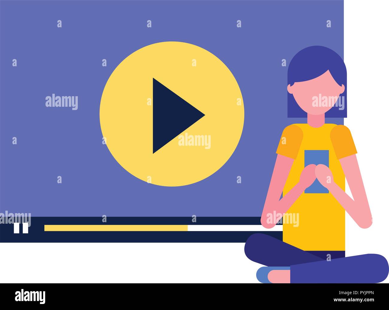 Woman looking content Stock Vector Images - Alamy