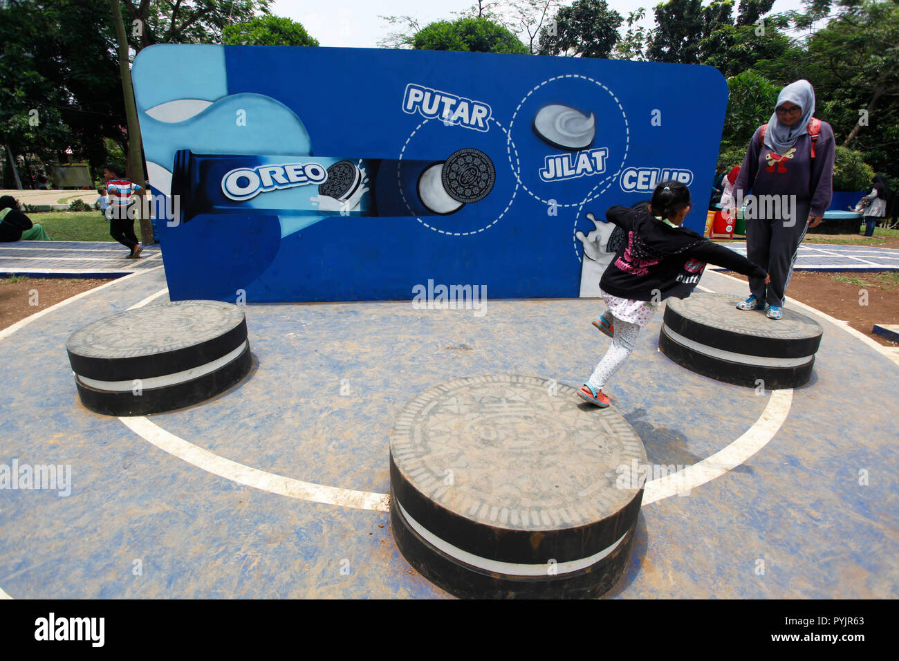 A child seen playing with her mother in the Oreo Park. The Oreo Park is ...