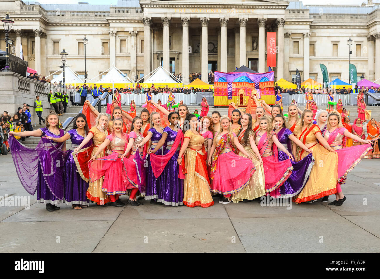 Trafalgar Square, London, UK, 28th Oct 2018. The Ghoomar Dance, a ...