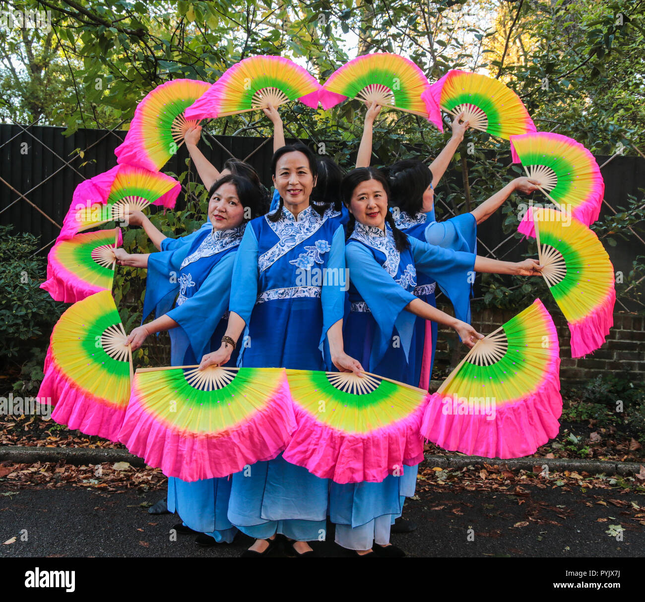 London, UK. 28 October 2018. Chinese dance of the Fans at The ...