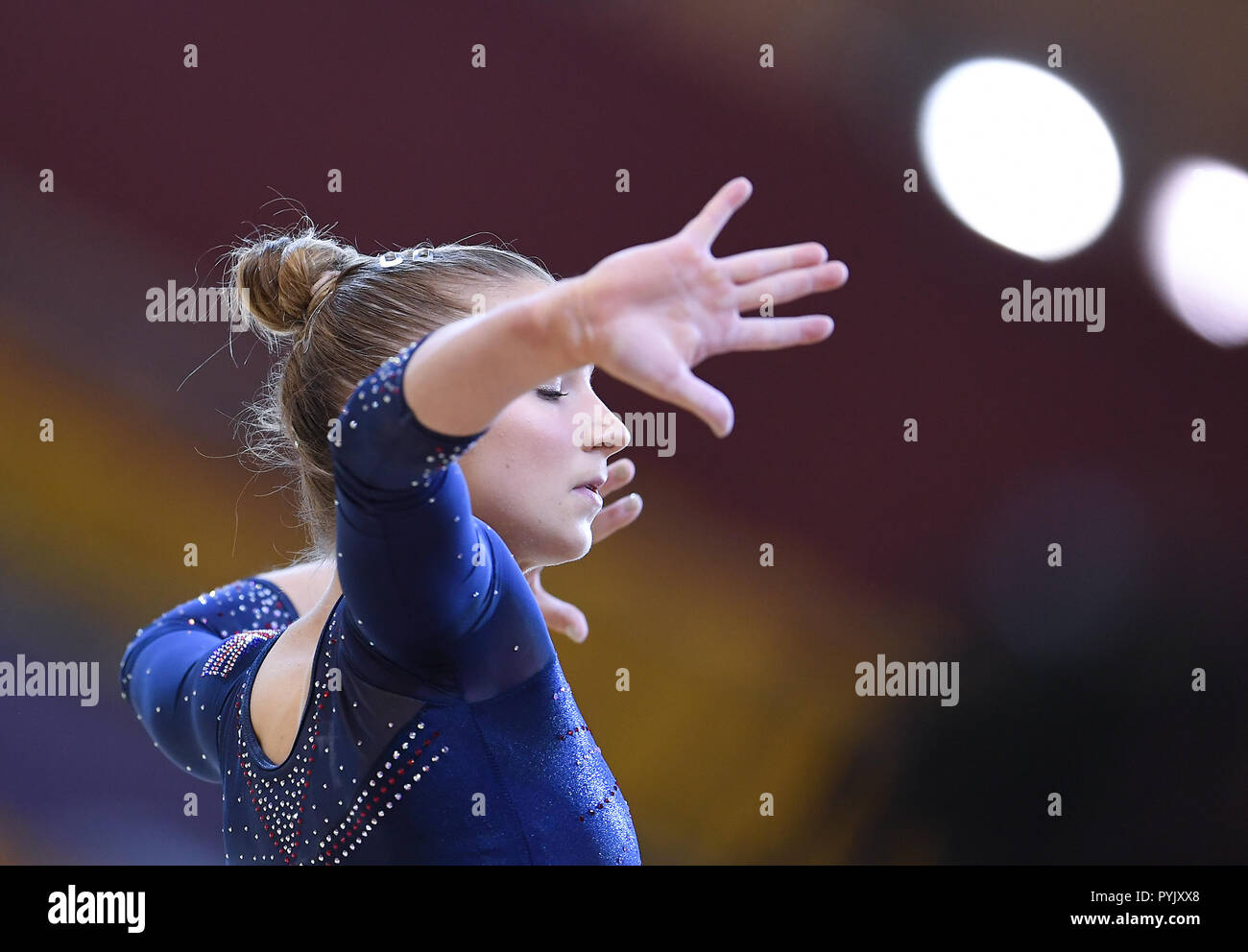 Doha, Qatar. 28th Oct, 2018. Kelly Simm (Great Britain) at the ground ...
