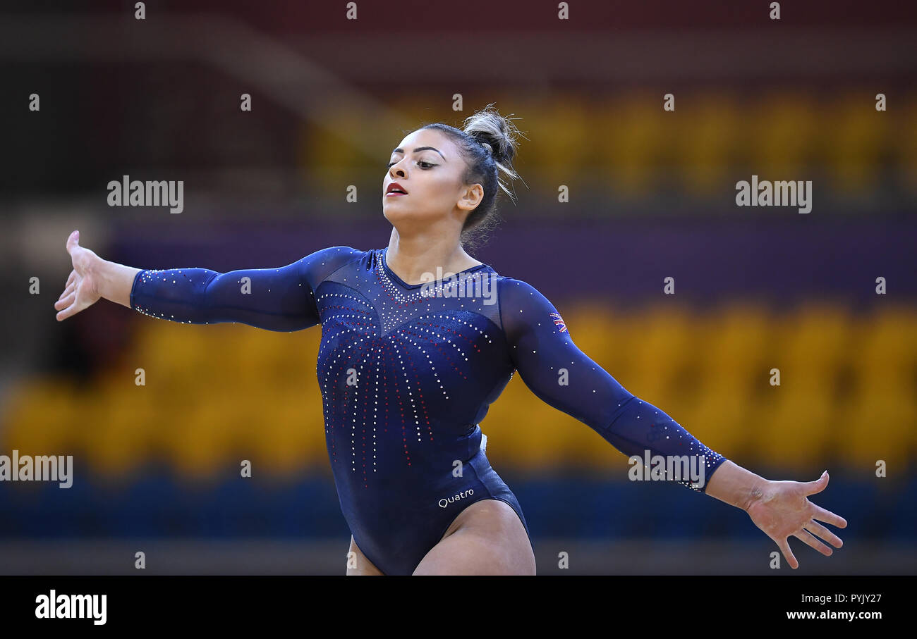 Doha, Qatar. 28th Oct, 2018. Ellie Downie (UK) at the ground. GES ...