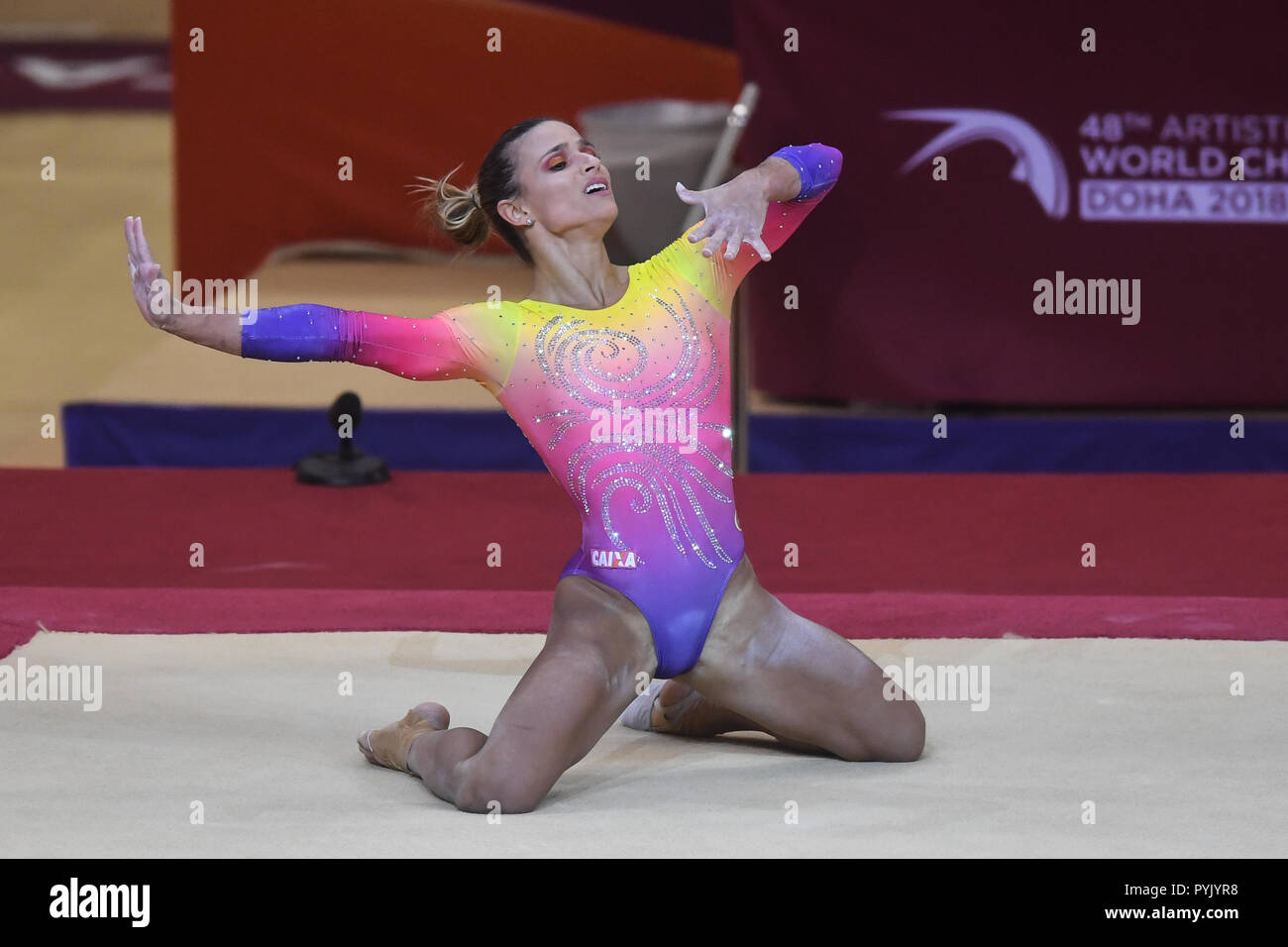 Doha, Qatar. 28th Oct, 2018. JADE BARBOSA competes on the floor ...