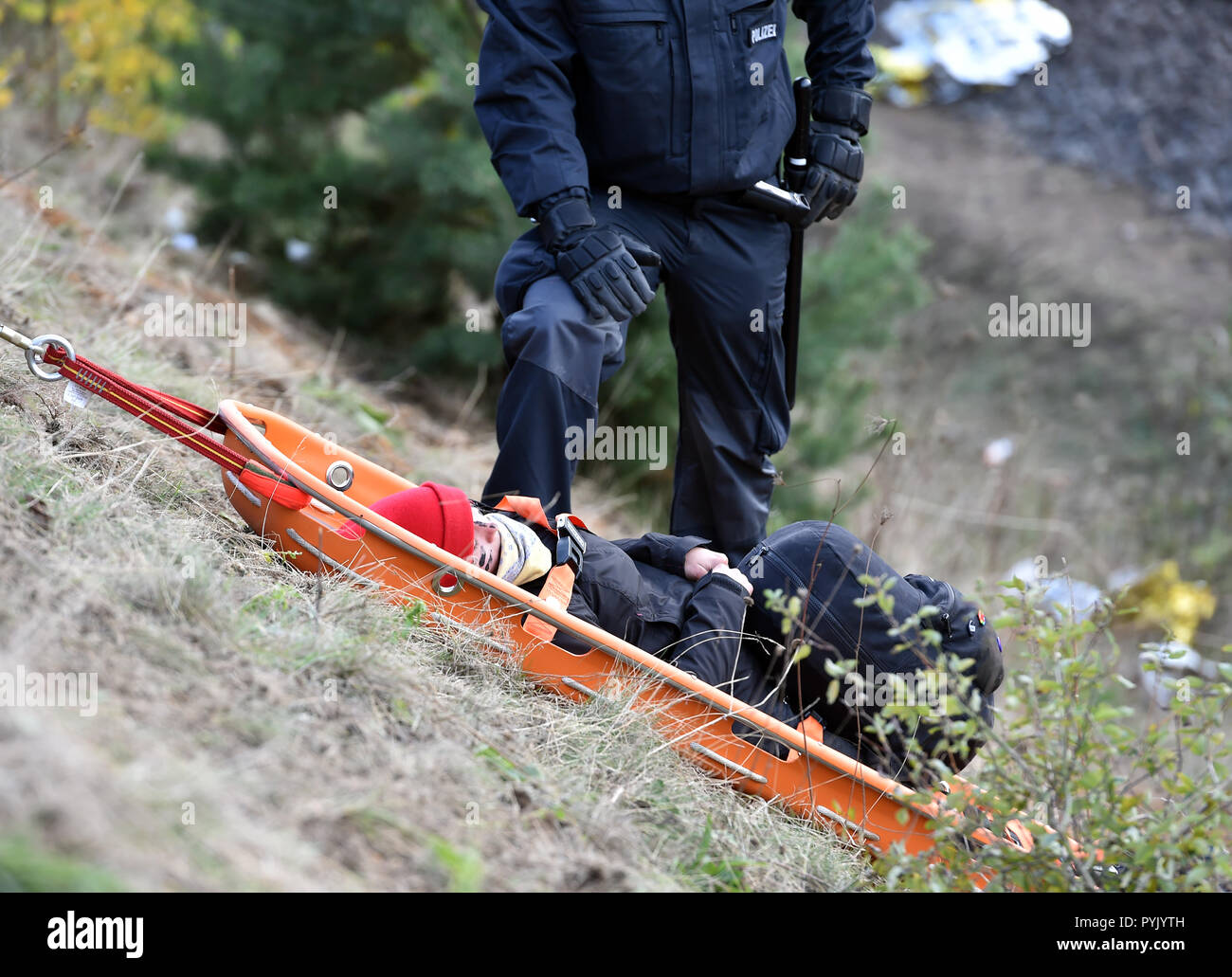 Duren, Germany. 28 October 2018. An activist of the campaign alliance ...