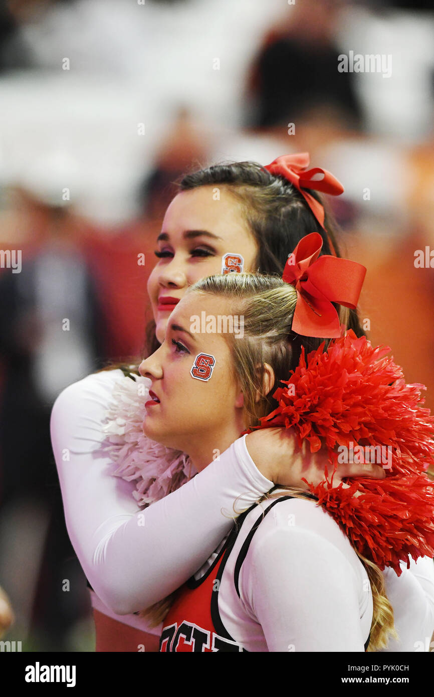 Nc state cheerleader during ncaa hi-res stock photography and images ...