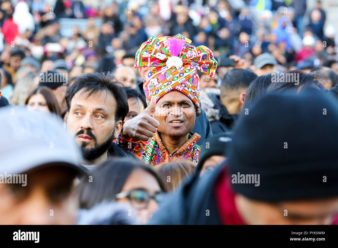 Trafalgar Square, London, UK. 28 Oct 2018 - Hundreds of Hindus, Sikhs ...