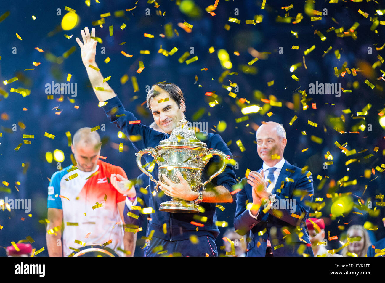 Roger federer switzerland receives trophy hi-res stock photography and images - Alamy