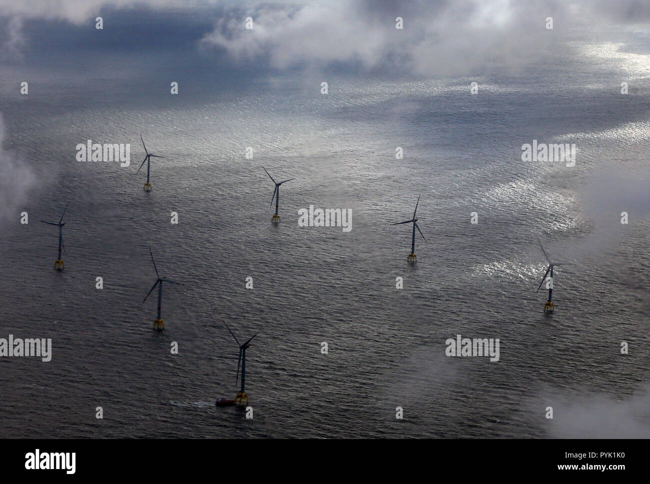 Sassnitz, Germany. 28th Oct, 2018. Picture of the offshore wind farm ...
