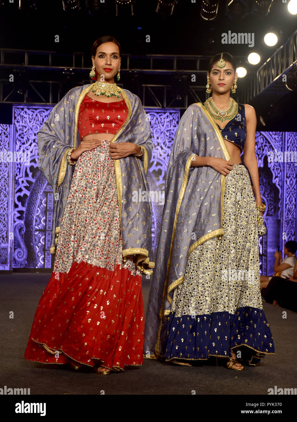 Mumbai, India. 27th Oct, 2018. Models are seen walking the runway ...