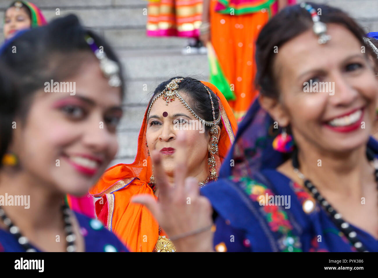 Trafalgar Square, London, UK. 28 Oct 2018 - Performers during the Mass ...