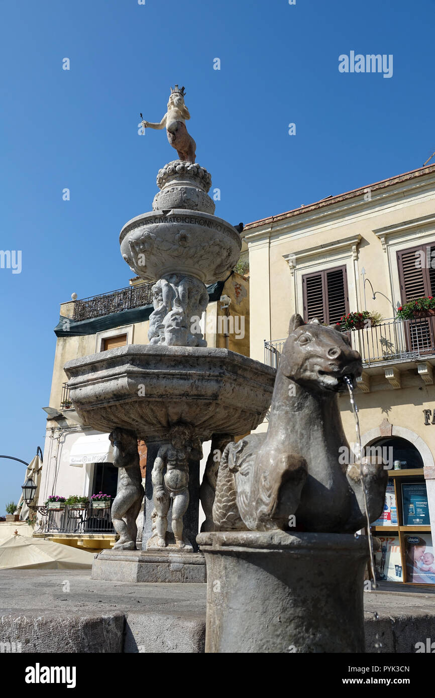 Taormina, Italy. 03rd Sep, 2018. The cathedral square of Taormina with ...