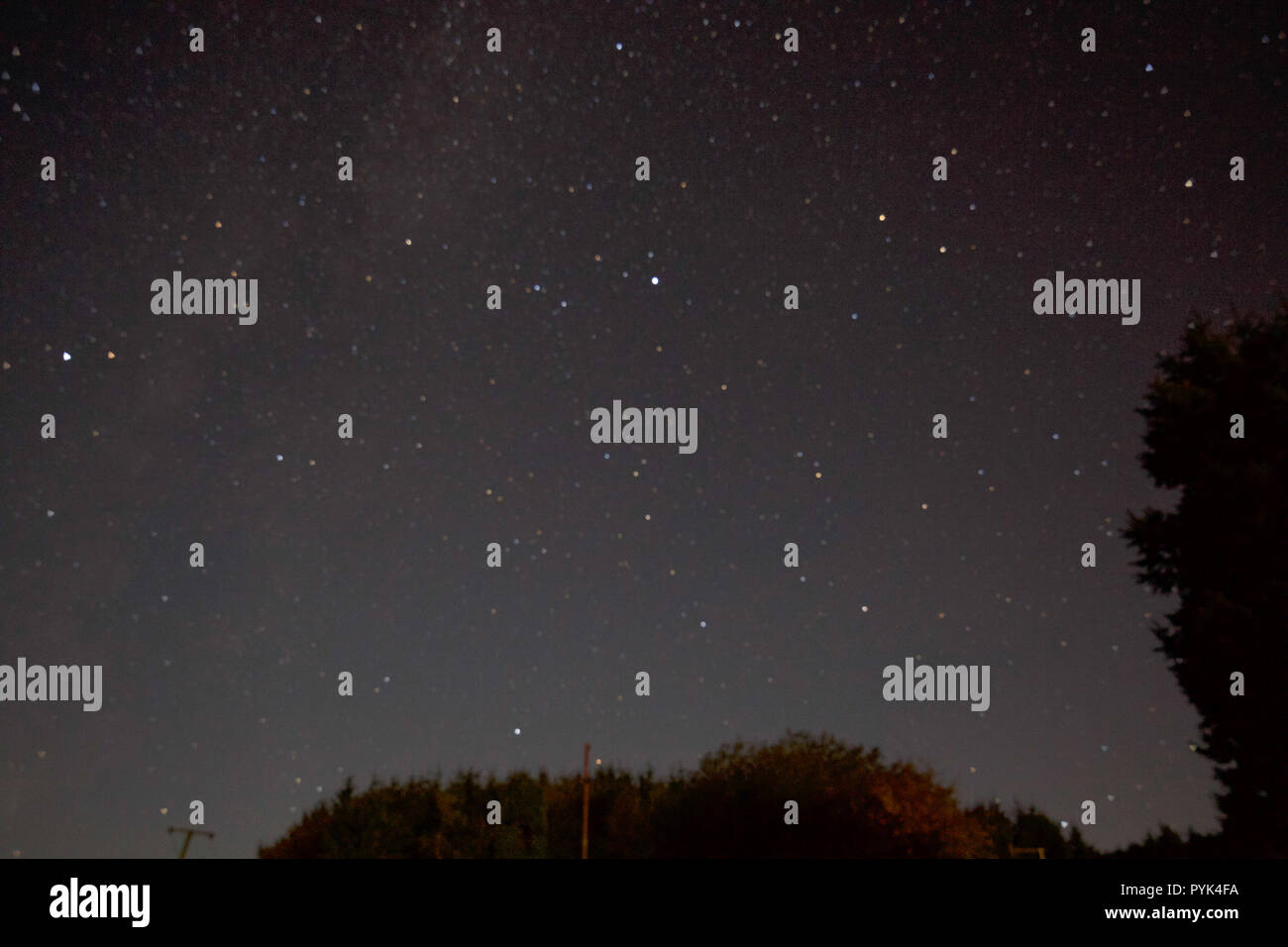 Knighton,UK,28th October 2018,Clear night sky over Knighton in Wales ...