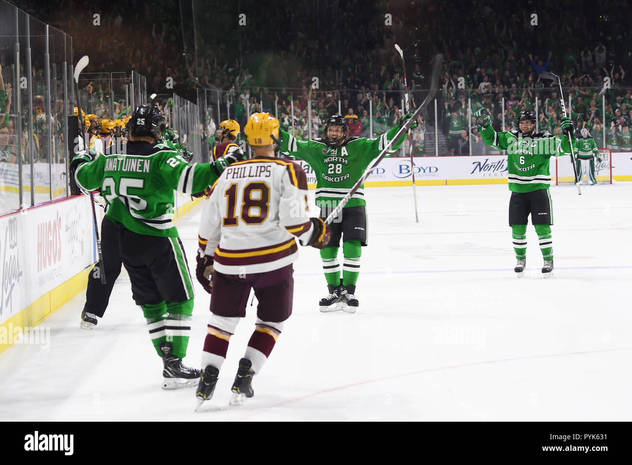 Las Vegas, NV, USA. 27th Oct, 2018. North Dakota Fighting Hawks ...