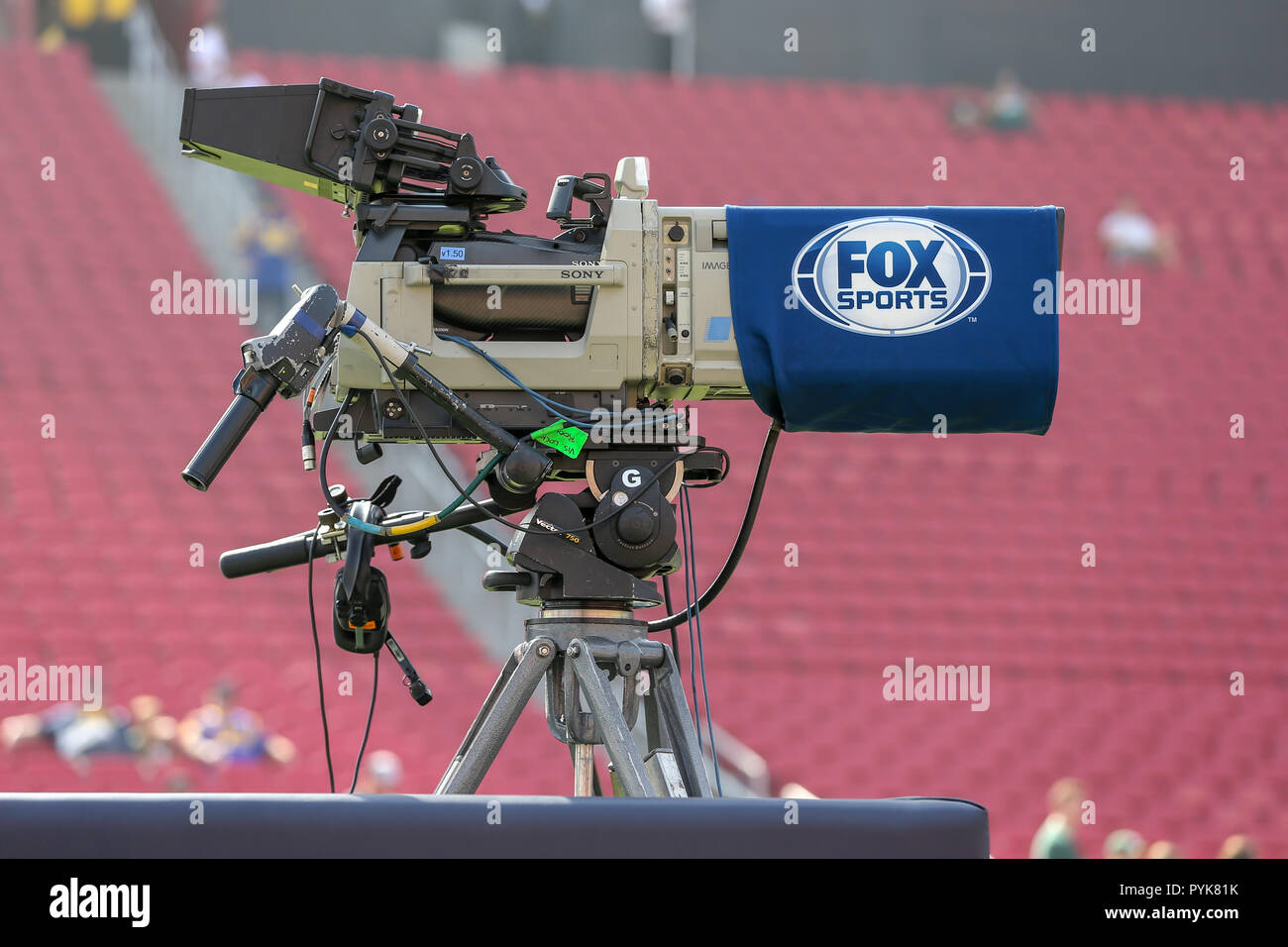 Los Angeles, CA, USA. 28th Oct, 2018. Fox Sports camera before the NFL ...